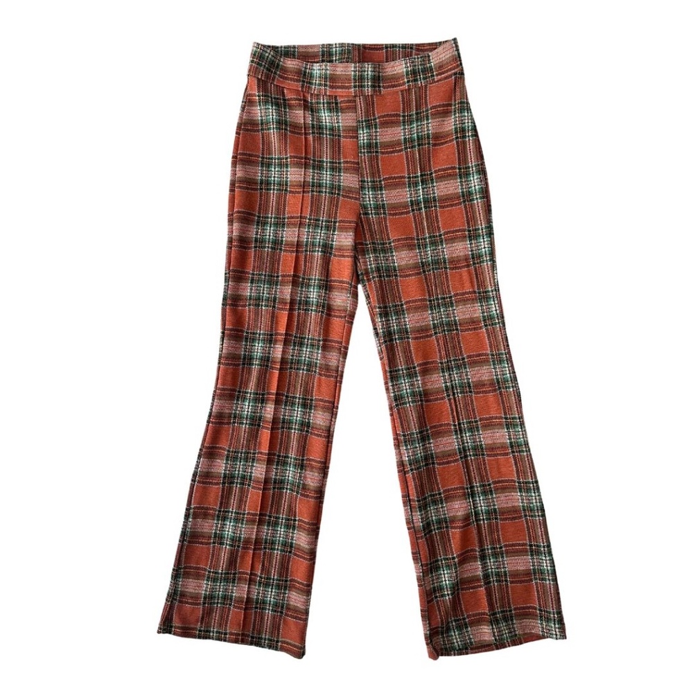 Small Free People Rust Plaid Terracotta Rita Flare Pa… - Gem